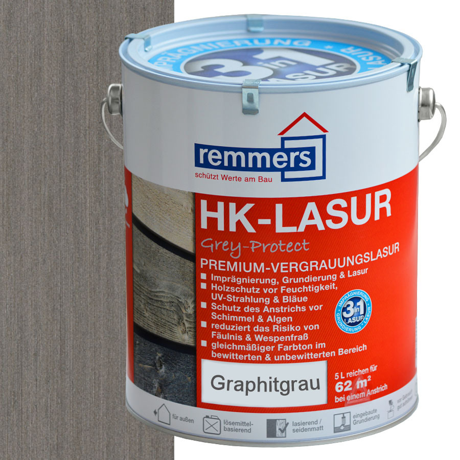 Remmers - Remmers HK-Lasur 5 L Eimer Graphitgrau - Preisvergleich